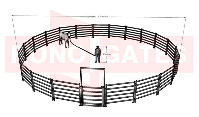 15M DIAMETER HORSE ROUND YARD – Rono Gates